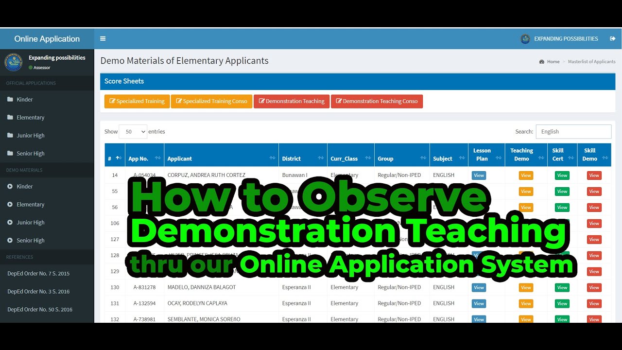 How to Observe Demo Teaching through https://application ...