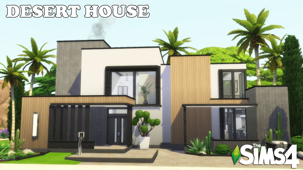 BASE GAME | Desert House 🌵 • Ultra Modern | The Sims 4 Speed Build ...
