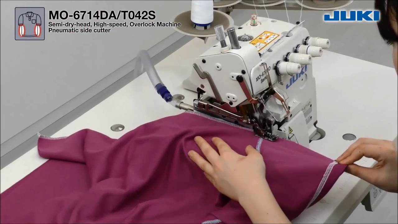 JUKI MO-6714DA-T042S Industrial Overlock Sewing Machine - YouTube