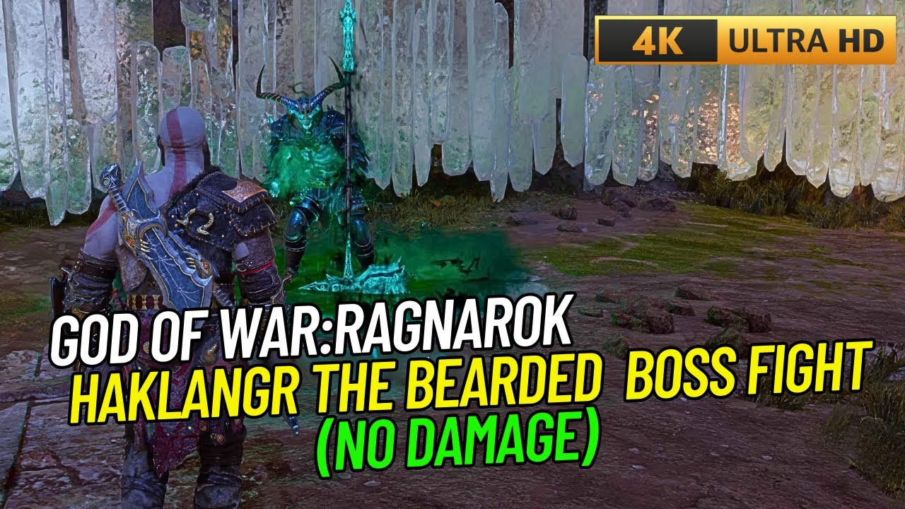 God of War Ragnarok - Haklangr The Bearded Boss Battle on PS5 (No Damage 4K Ultra HD) - YouTube