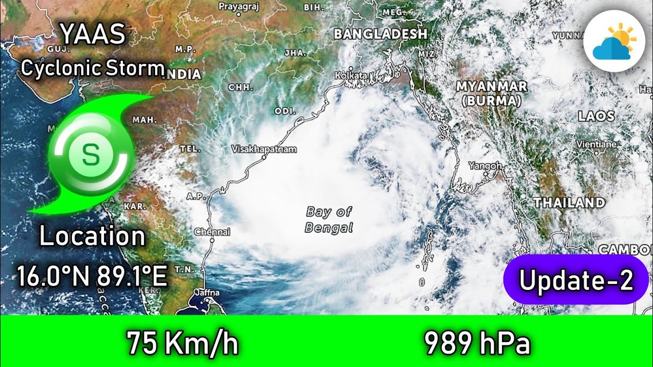 Invest 93B Is Now A Cyclonic Storm Yaas, Menacing The Odisha-West ...