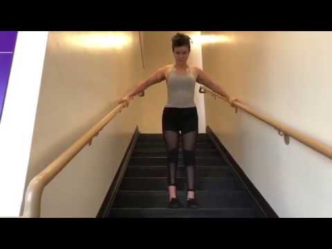 para climbing stairs backwards - YouTube