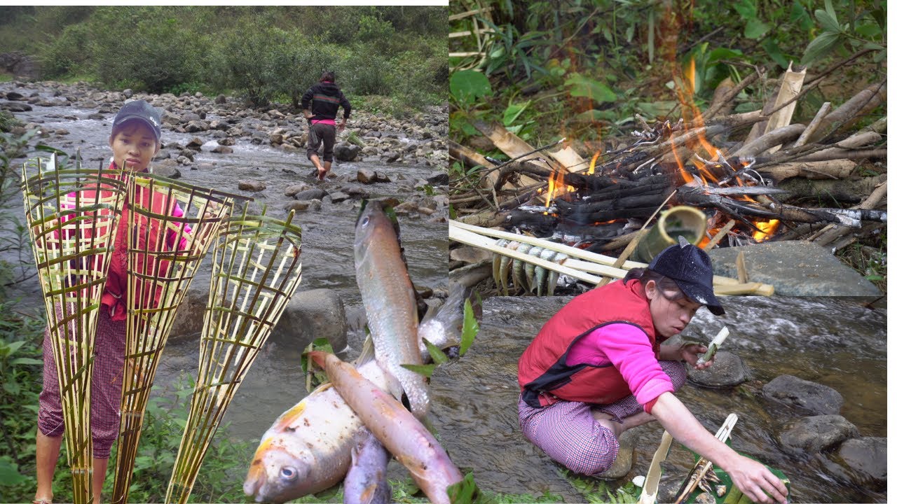The Ultimate Guide to Trapping Stream Fish with Bamboo - YouTube