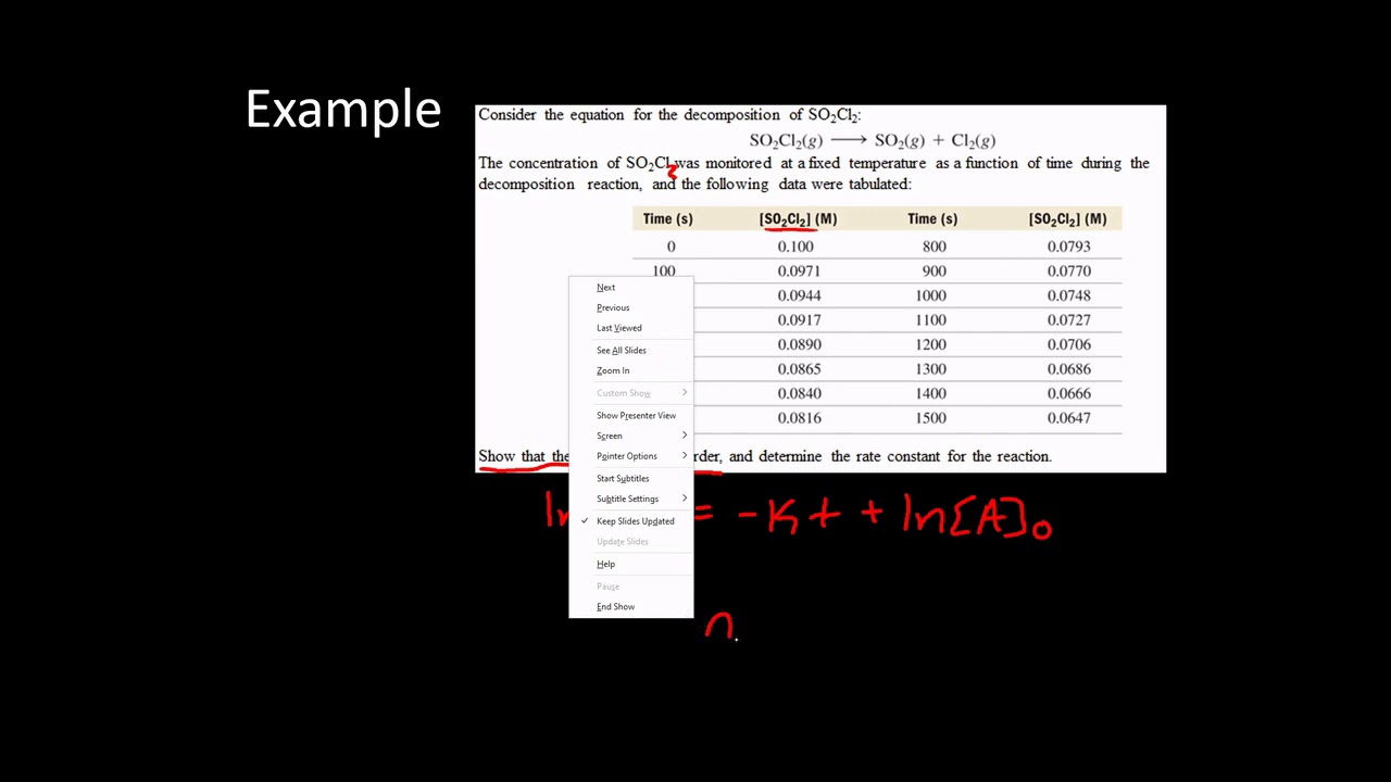 Chapter 12 part 7, integrated rate law practice problems - YouTube