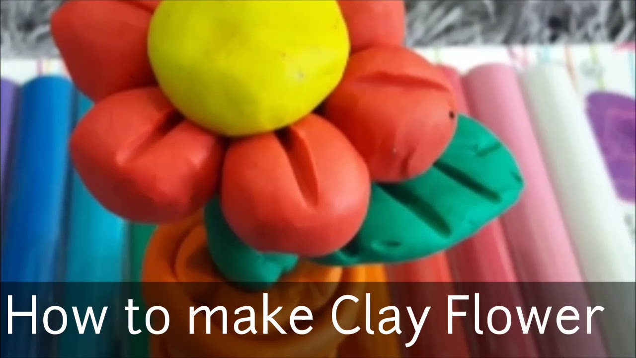 How to make Clay flower - YouTube