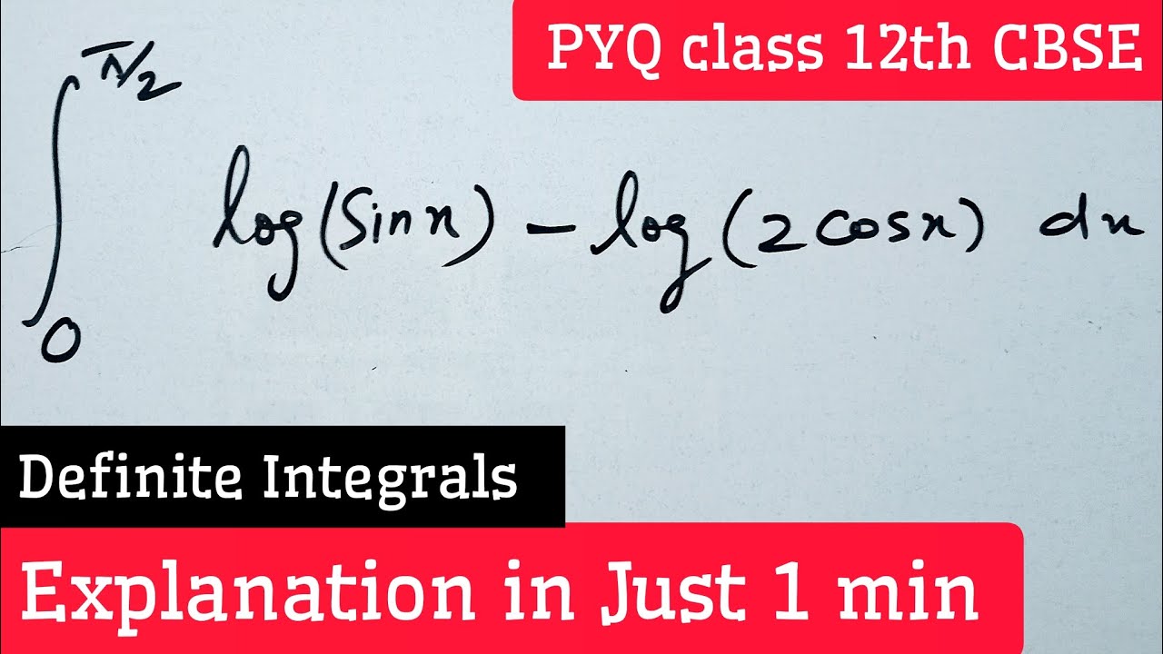 class 12 Definite Integrals PYQ - YouTube
