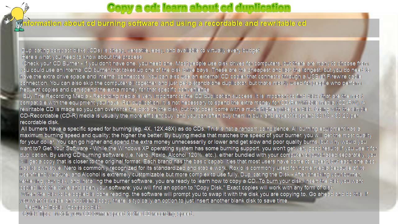 How to : Copy a cd: learn about cd duplication - YouTube