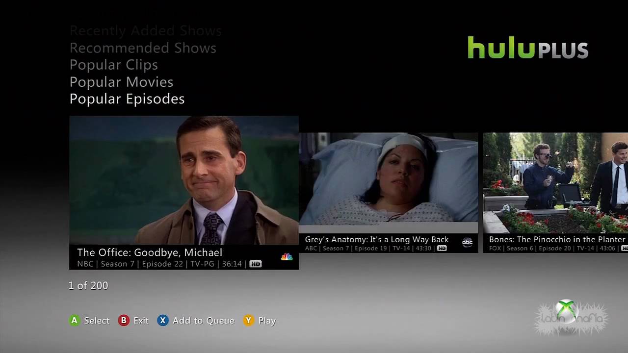 Hulu Plus On Xbox 360 Guide - YouTube
