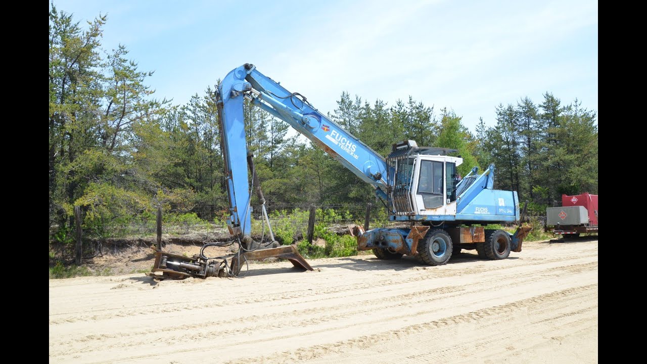 LOT 96 - FUCHS TEREX (2004) MHL340 hydraulic wheeled excavator - YouTube