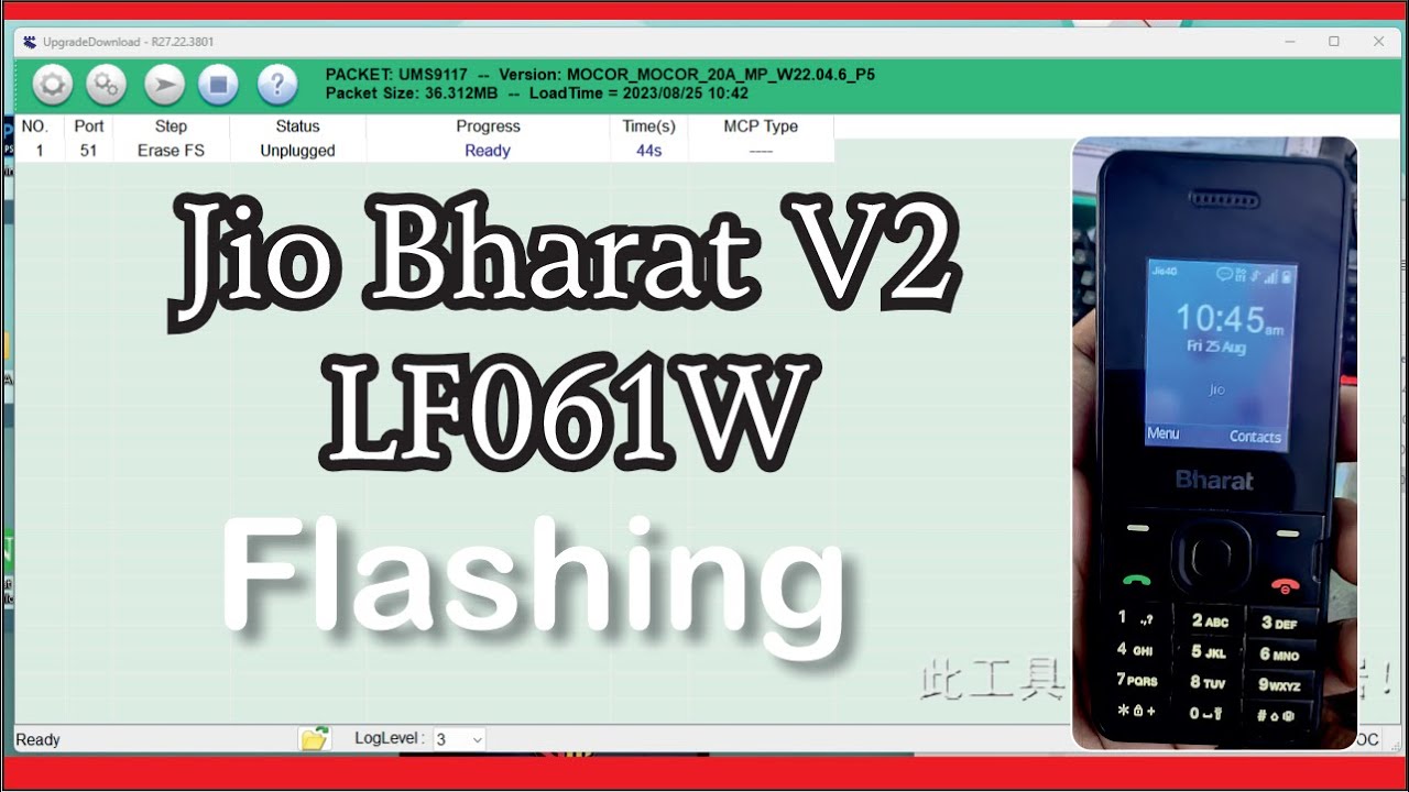India's First Jio Bharat V2 LF061W Flashing || Pin/Password Remove By ...