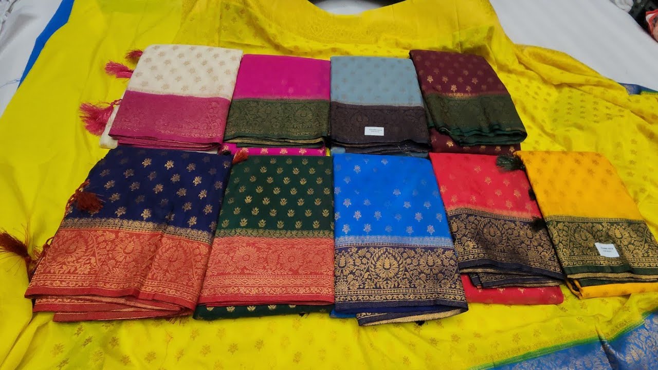 Bangalore chickpet wholesale botique style sarees||single saree courier ...
