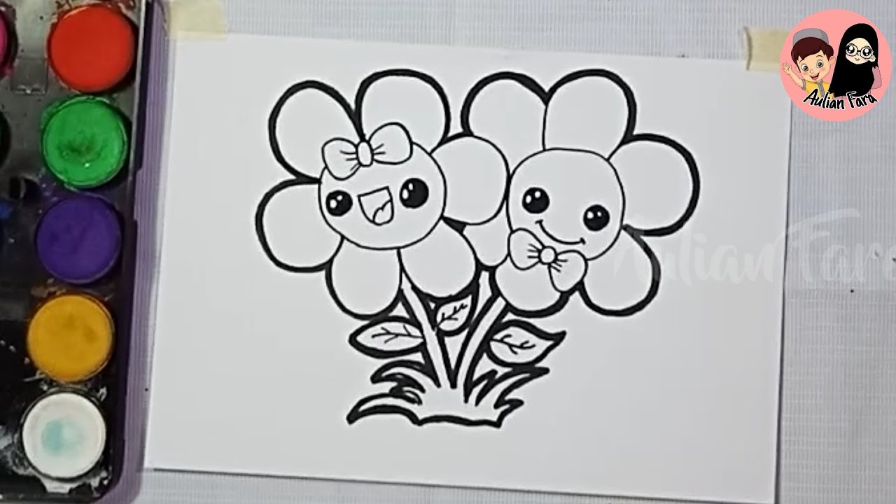 Menggambar Bunga Yang Cantik - drawing beautiful flowers - YouTube
