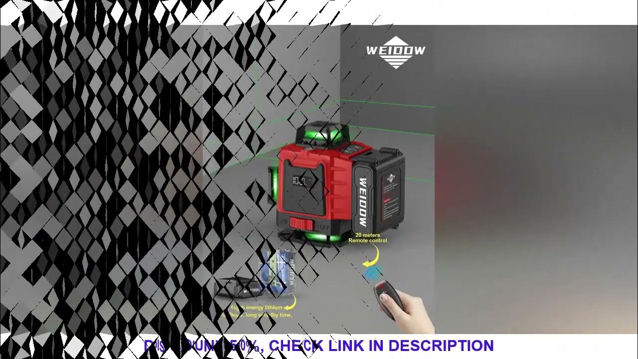 WEIDDW 16 linhas de nível laser profissional horizontal vertical laser verde automático 360 ...