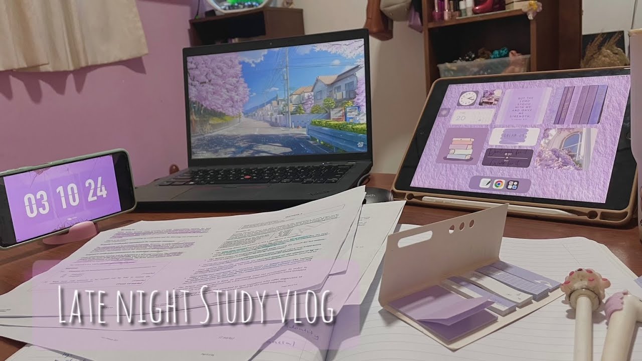 Late night study vlog🦄💜(Eng/සිංහල) Only studies📖Preparing for Exams🦉🫠 - YouTube