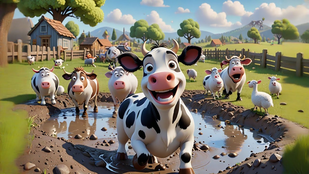 Moo’s Muddy Mess | Funny Farm Animal Poem for Kids | 3D Animated ...