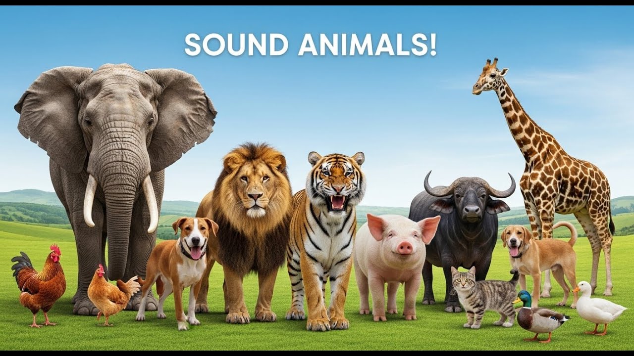 Animal Sounds for Kids | Fun Learning Video with Real Animal Noises ...