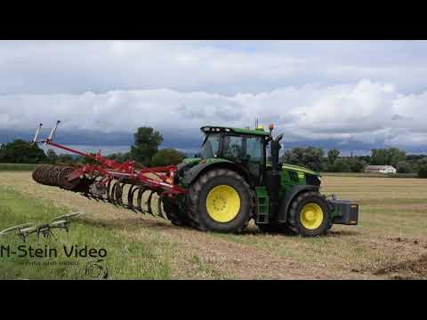 Let's drive John Deere 6215R am Grubbern / Bodenbearbeitung 2021 / mit GPS /N-Stein Video am ...