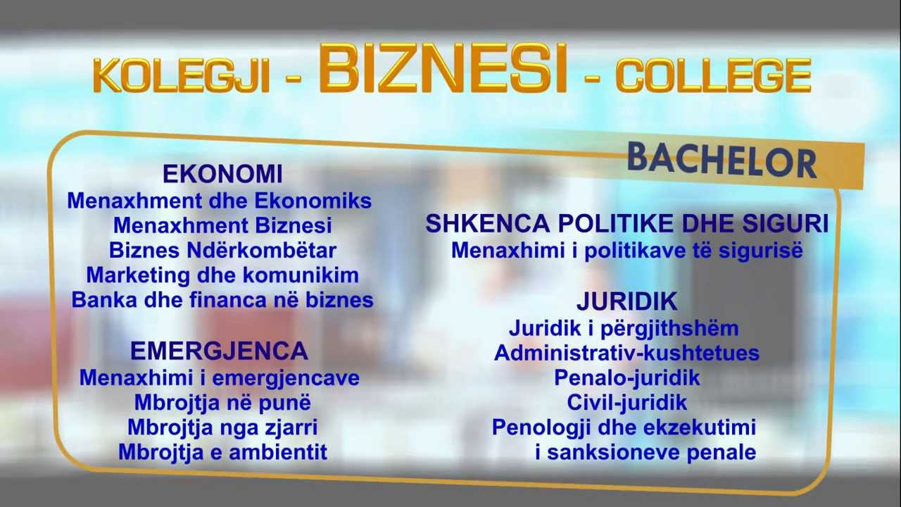 Kolegji BIZNESI shpall konkurs për vitin akademik 2014/15 në këto ...
