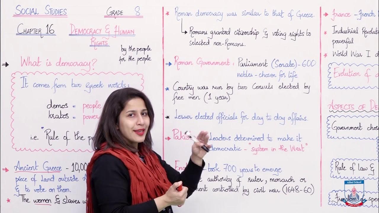 Class 8 - Social Studies - Chapter 16 - Lecture 1 Democracy and Human ...