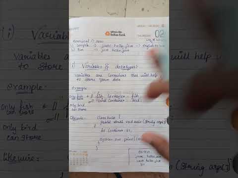 JAVA (Variables and DataTypes)..With Understandable Easy Notes📈 - YouTube