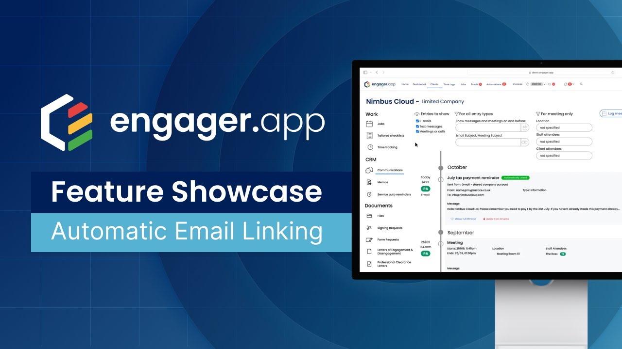 Automatic Email Linking Within Engager.app - YouTube