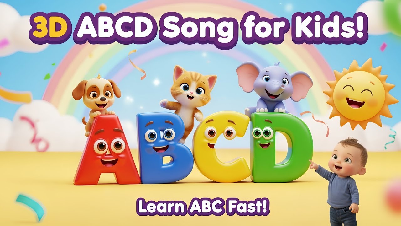 3D ABCD Song for Kids | Alphabet Rhyme | Learn ABC - YouTube