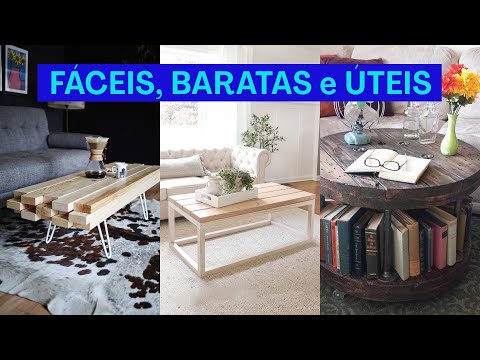 6 Mesas de Centro FÁCEIS, BARATAS e ÚTEIS