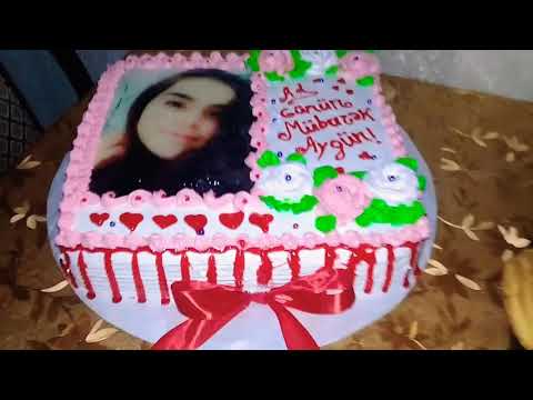 Qız üçün şəkilli ad günü tortu😍🤗