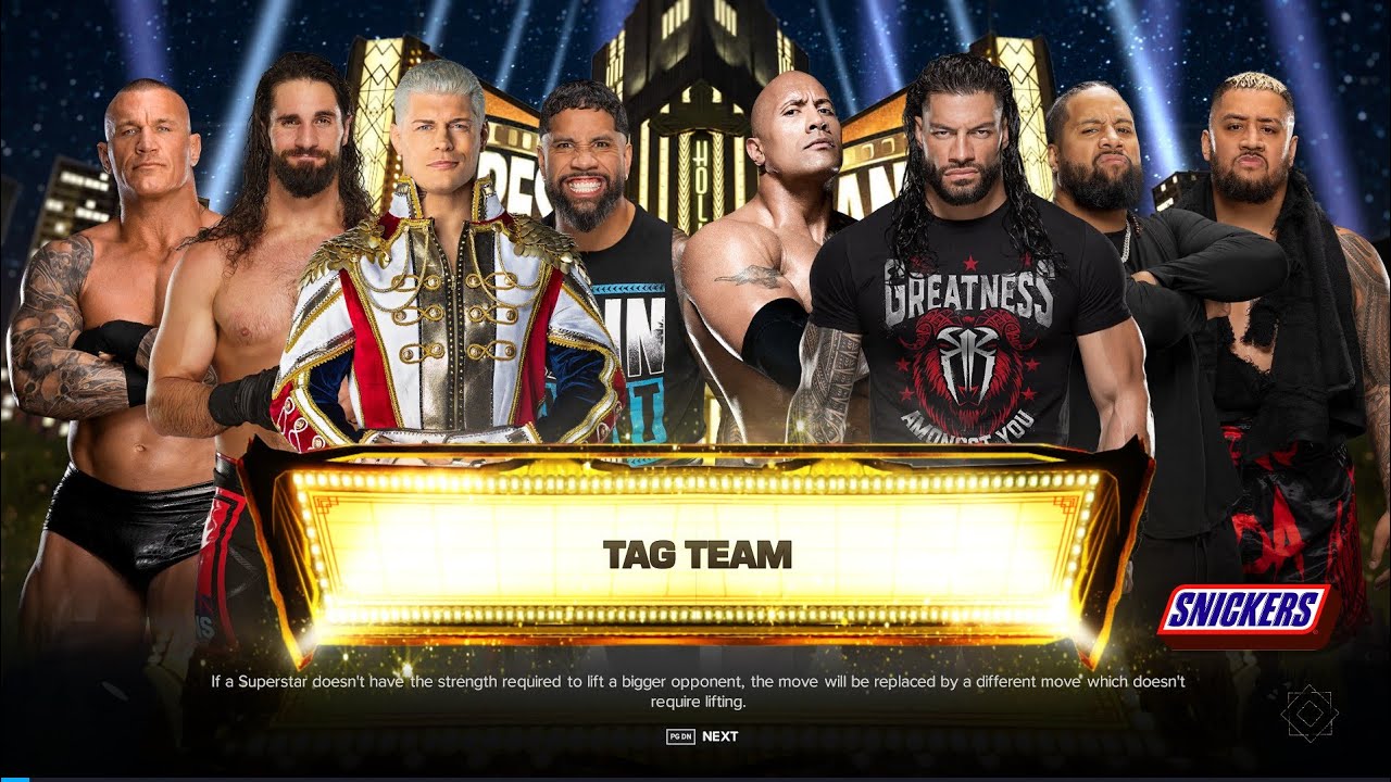 WWE 2K24 | Cody Rhodes + Seth Rollins + Jey Uso + Randy Orton Vs The Bloodline - YouTube