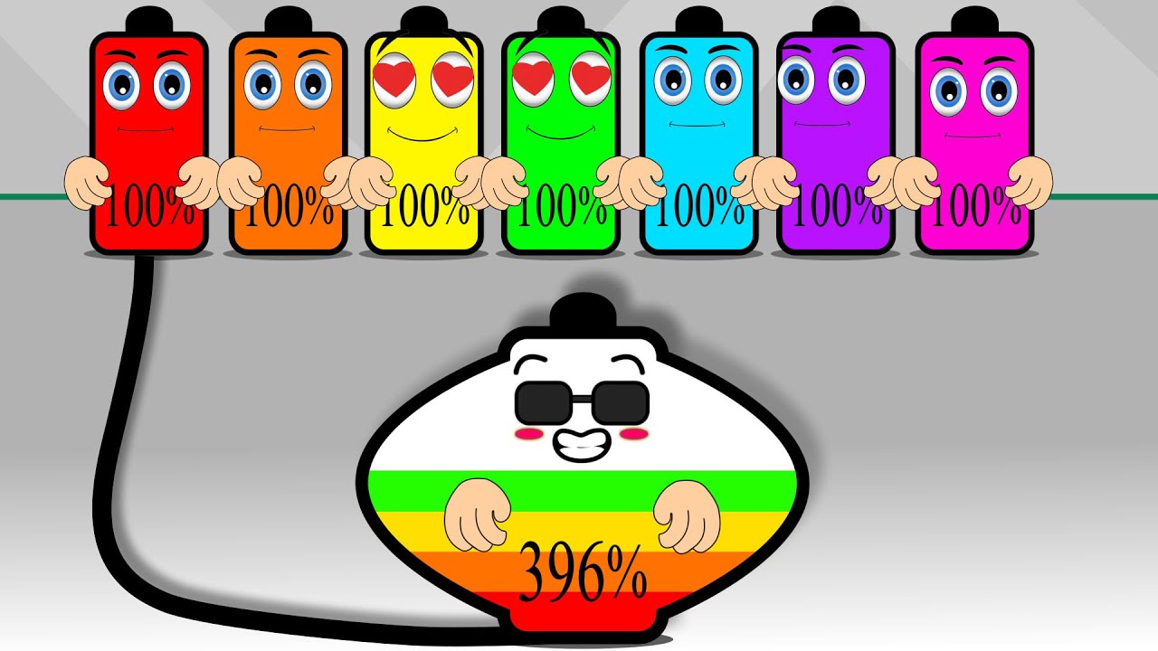 Rainbow 🌈 Full Batteries Charge to low Battery || Battery charging ...