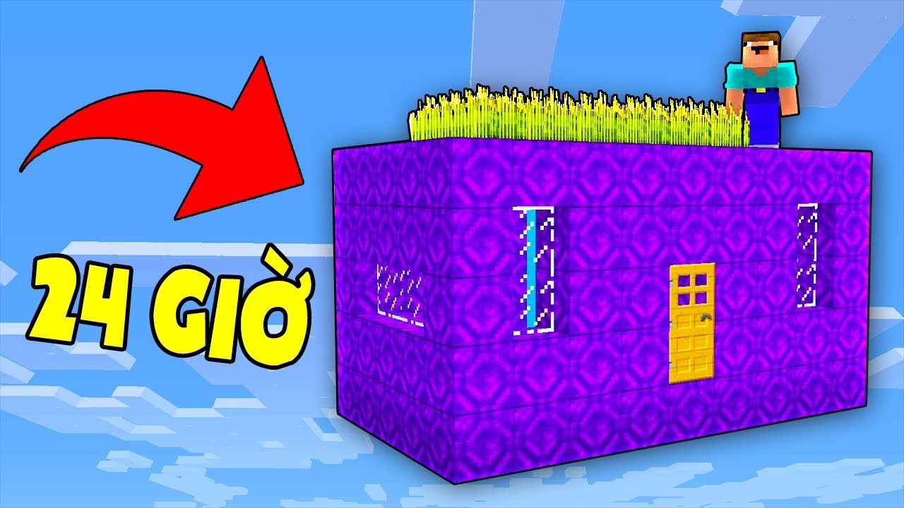 THỬ THÁCH 24H SỐNG TRONG NHÀ CỔNG ĐỊA NGỤC!! (Channy Minecraft) - YouTube