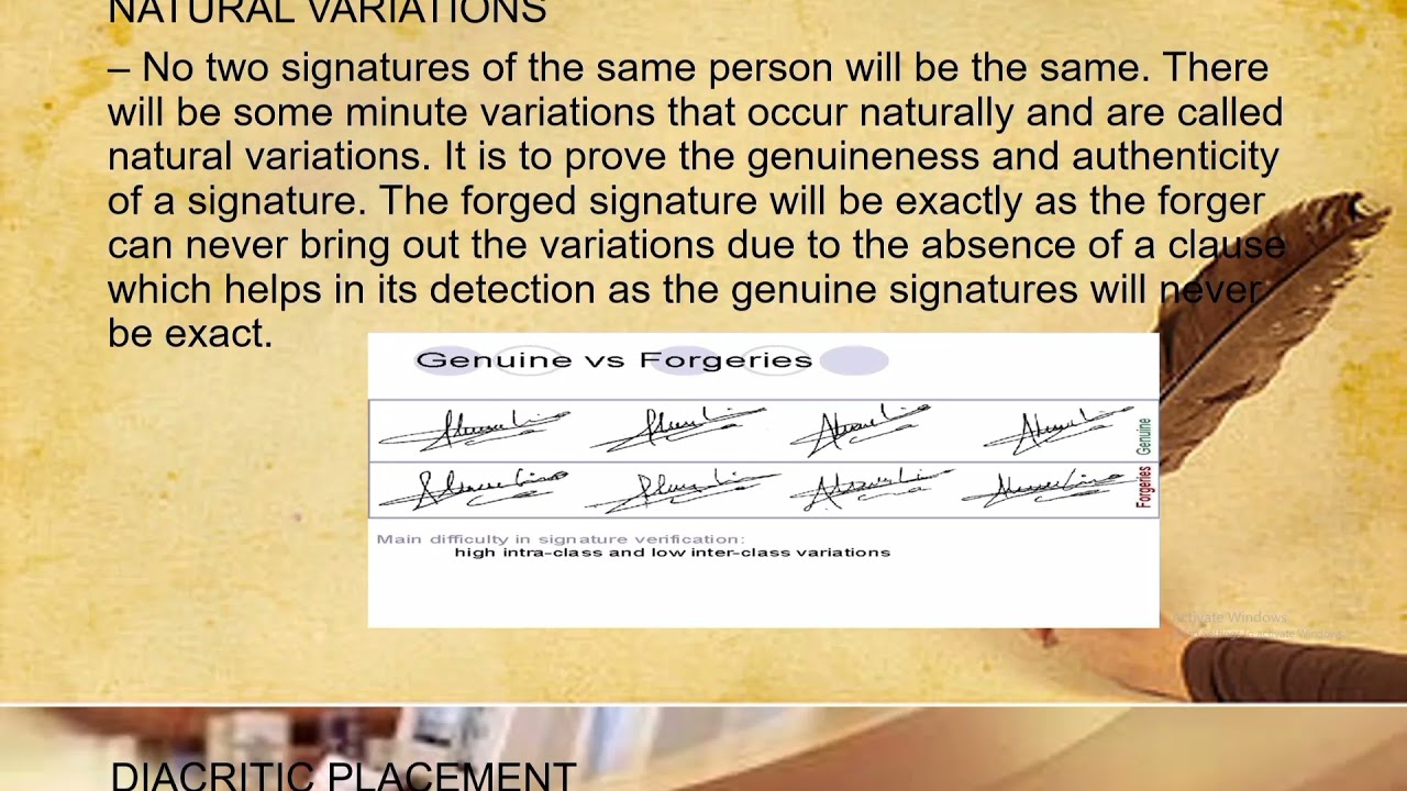 signature identification - YouTube