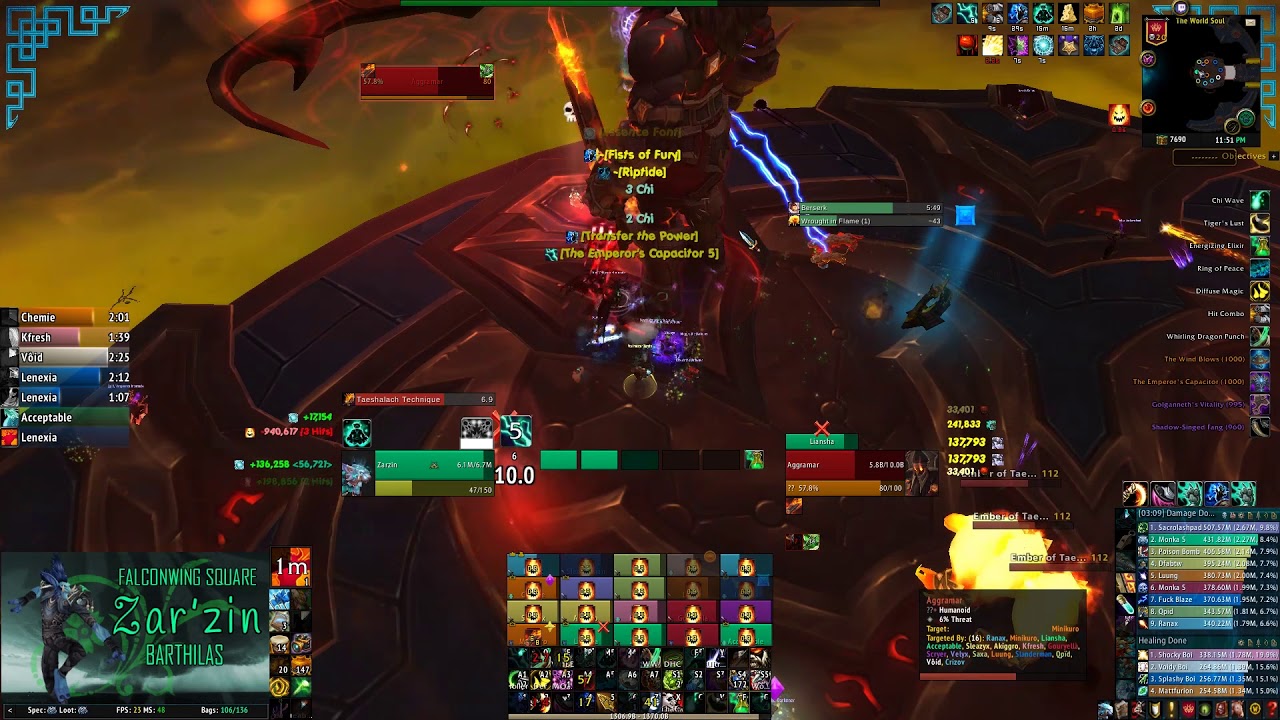 Falconwing Square vs Aggramar Mythic [WW Monk PoV] - YouTube