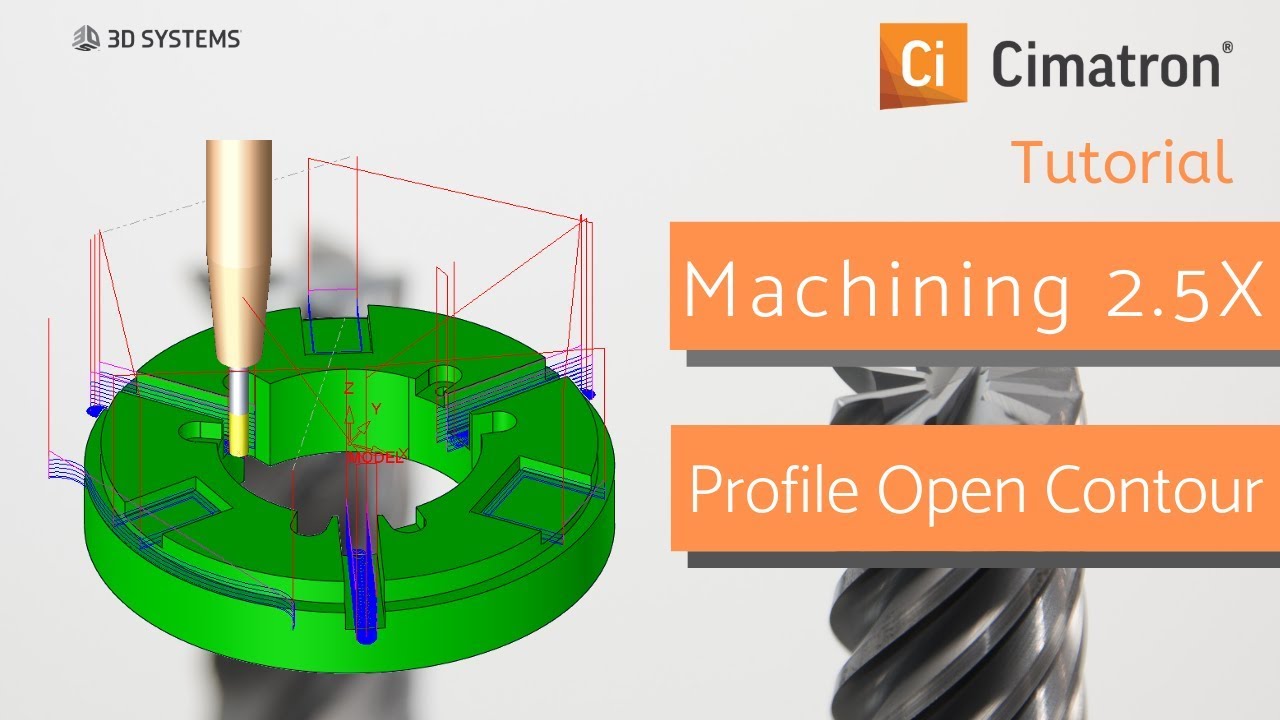 Cimatron Tutorial 17: 2.5X Machining Profile Open Contour - YouTube