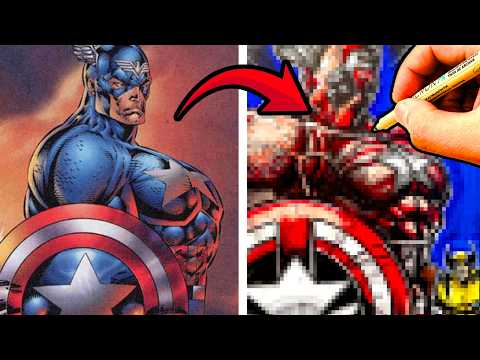 MARVEL ARTIST recreates FAMOUS COMIC ART!  ROB LIEFELD'S CAPTAIN AMERICA!!!