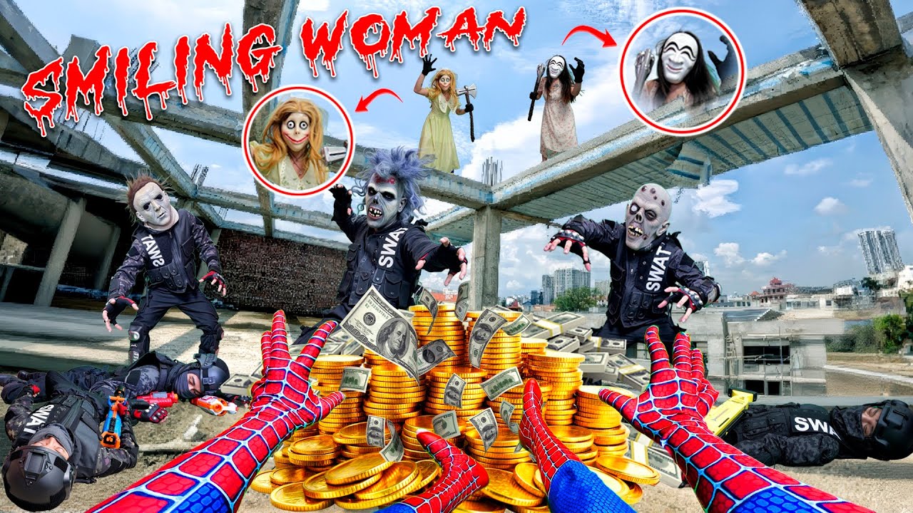 Spider-Man Escapes From SMILING WOMAN & 3 Zombie SWAT | Chase Pov ...
