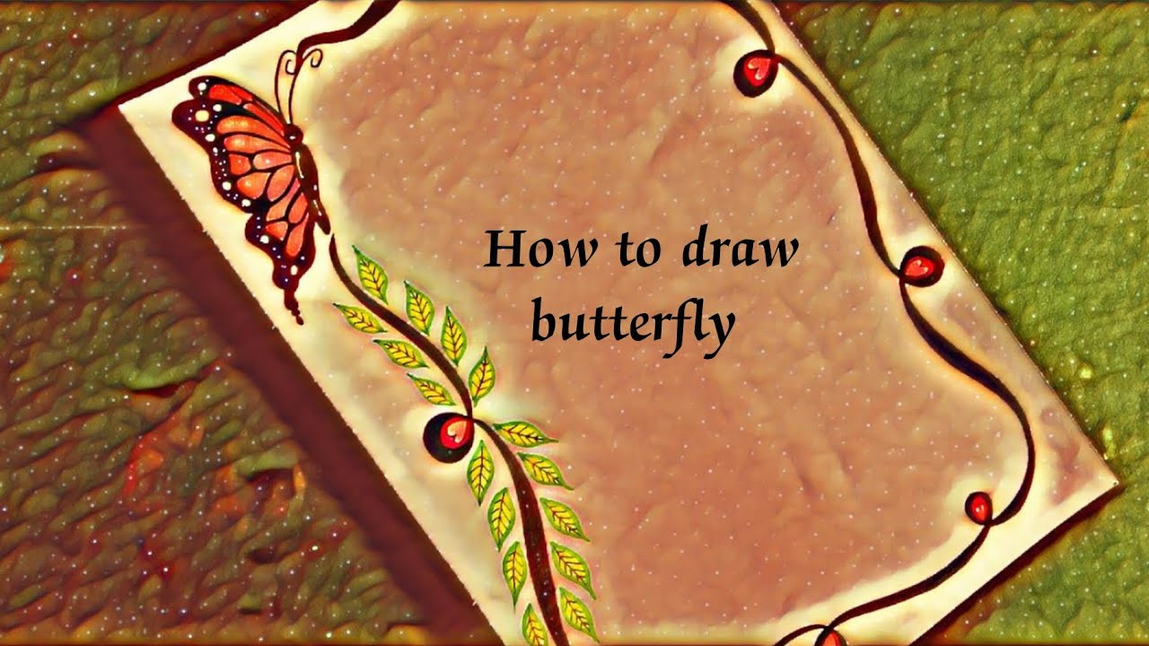 How to draw butterfly 🦋/ Front page border design / project work 4 side ...