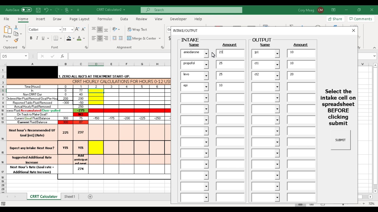 CRRT calculator for Tablo tutorial - YouTube