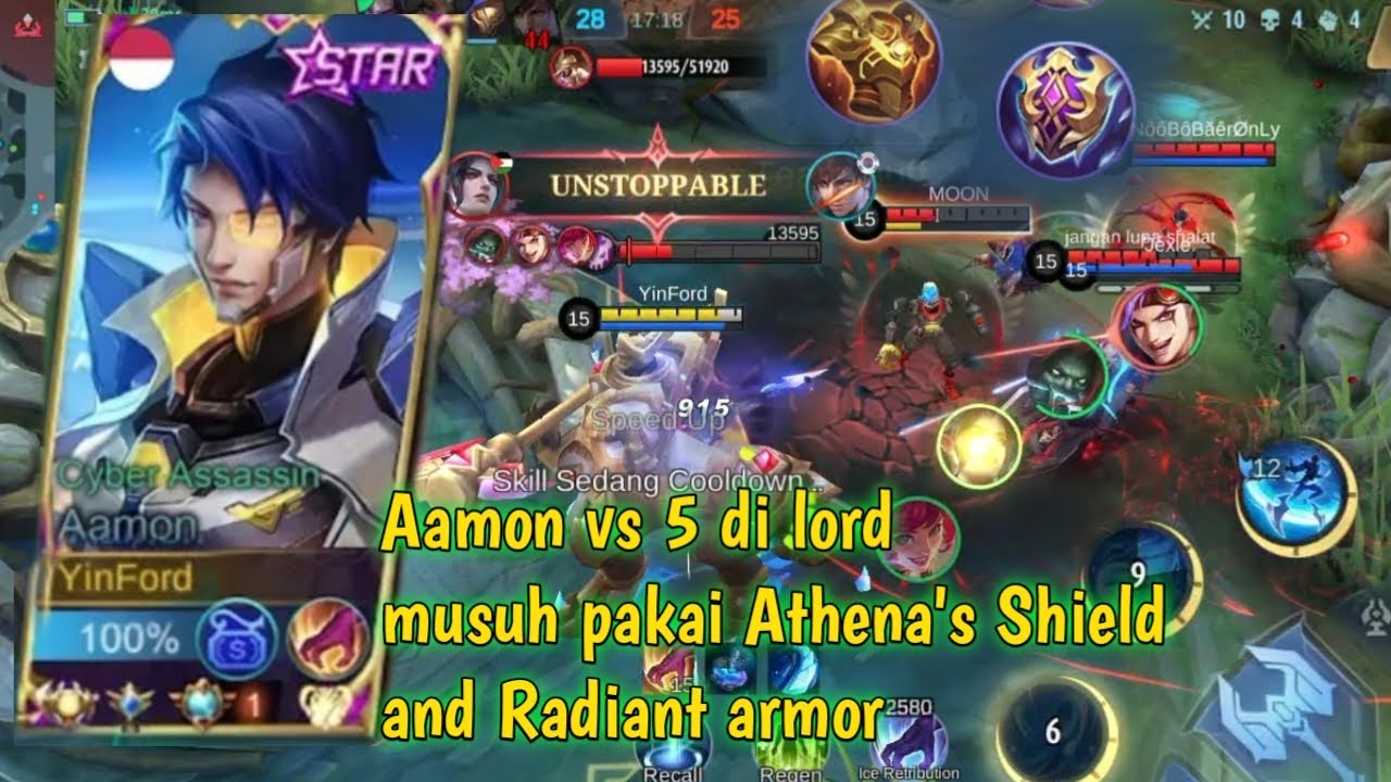 Skin Starlight "Cyber Assassin" Aamon and Gusion vs Athena's Shield and ...