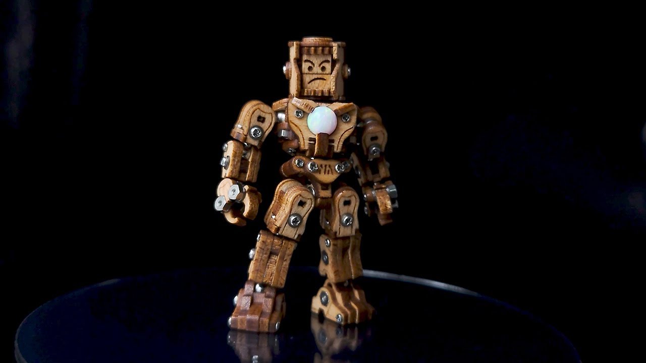 Robot-MA - Extremely delicate mini articulated wooden robot model - YouTube