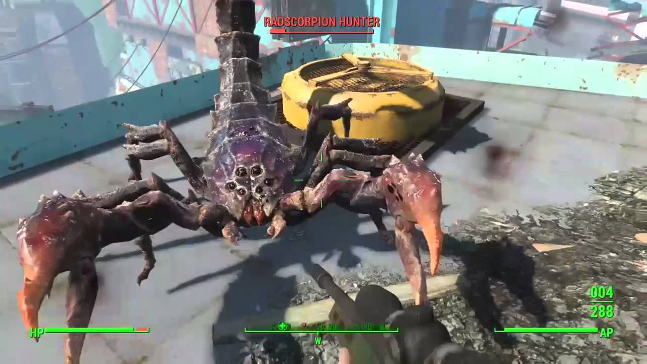 Fallout 4 - Radscorpion Fistfight - YouTube