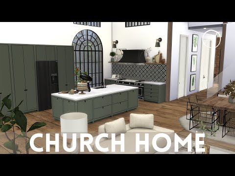 CONVERTED CHURCH FAMILY HOME || Sims 4 || CC SPEED BUILD + CC List ...