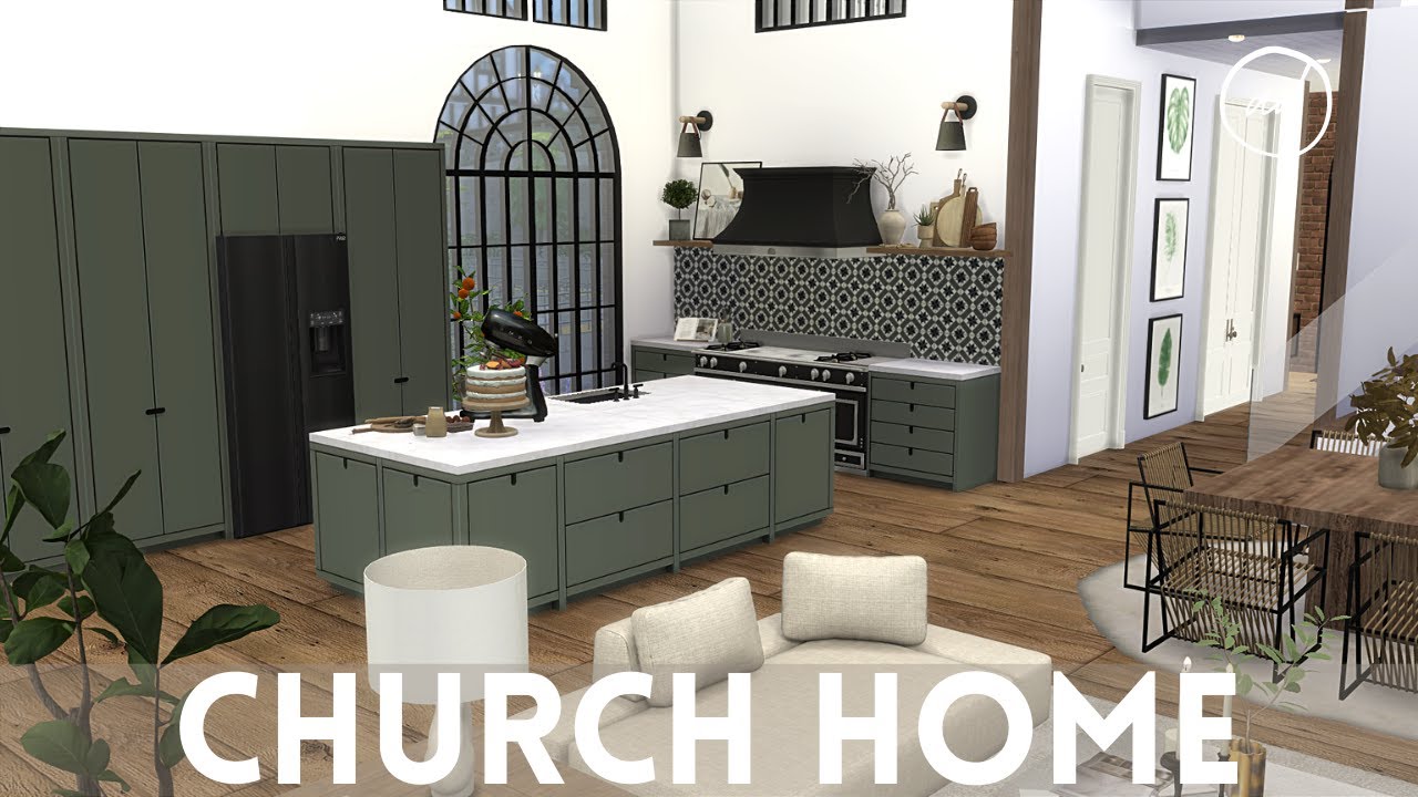 CONVERTED CHURCH FAMILY HOME || Sims 4 || CC SPEED BUILD + CC List ...