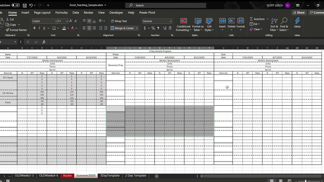 Excel Teaching Sample Part 5 - YouTube