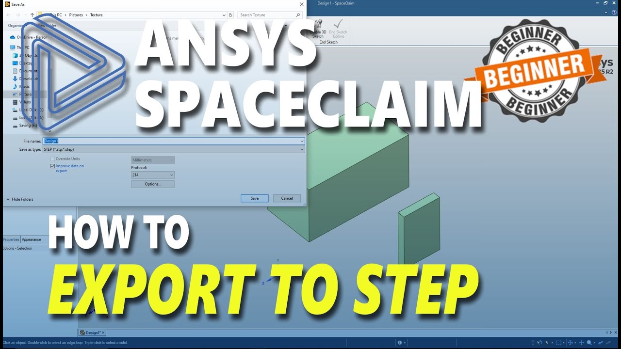 Ansys Spaceclaim How To Export To STEP - YouTube