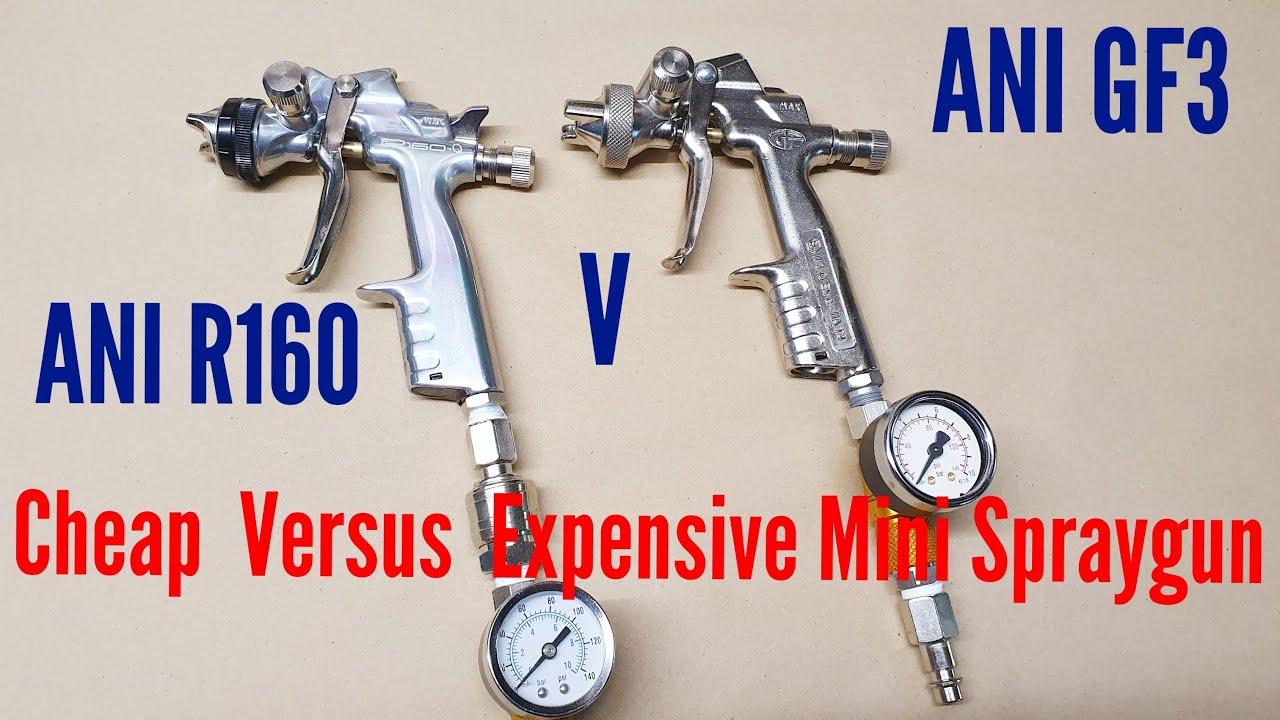 Cheap V Expensive Mini Spraygun ANI R160 ANI GF3 1.2 Tips For Base Coat ...