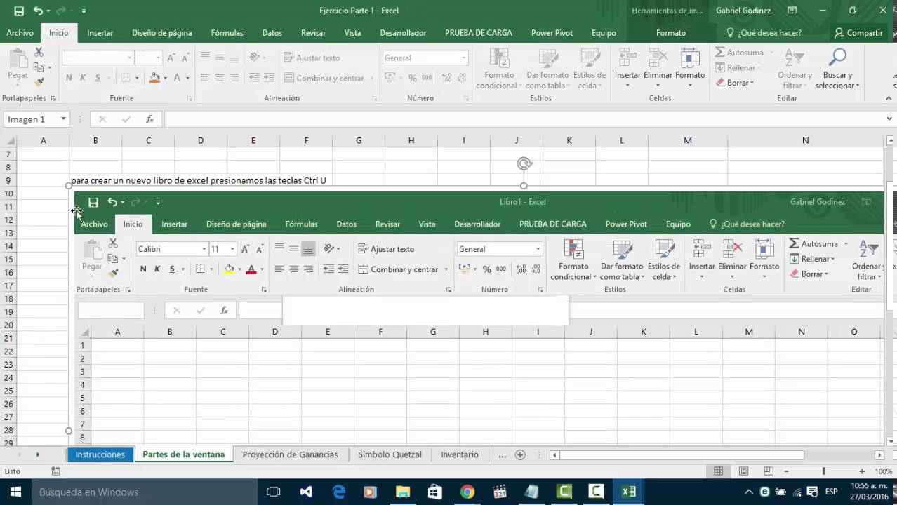 Ejercicio Captura de Pantalla en Excel 2016 - YouTube