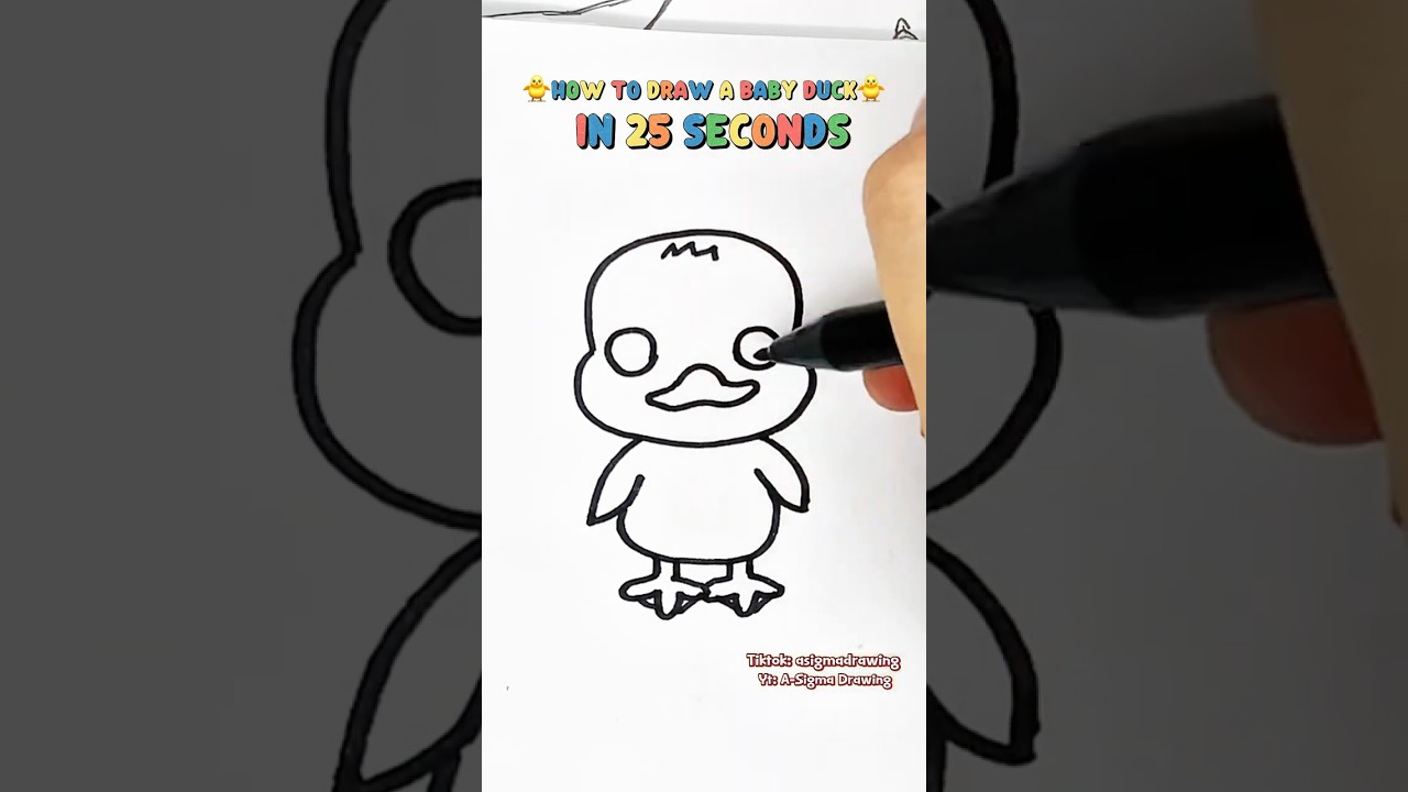 How to Draw and Color a cute Baby Duck step by step tutorial - YouTube