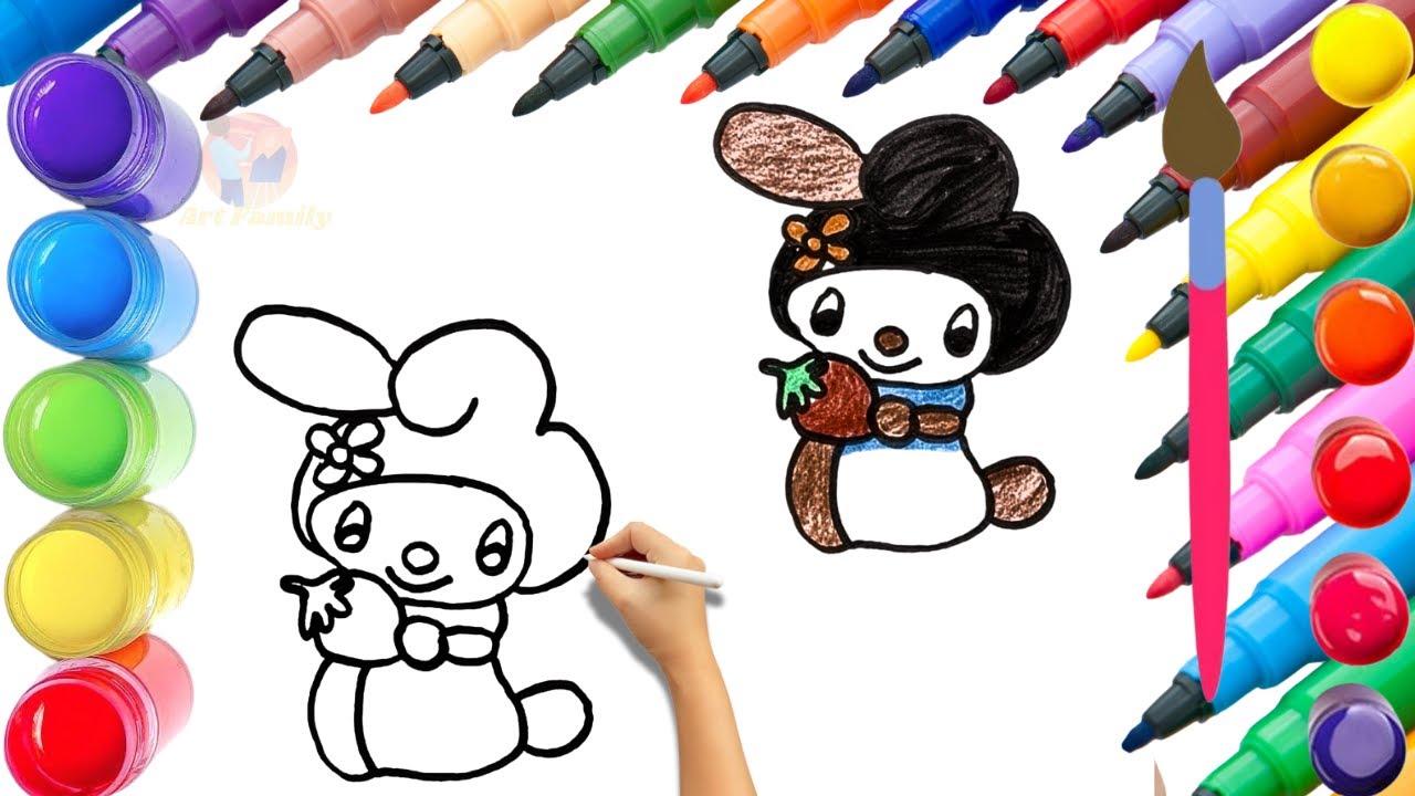 How To Draw cute Mocha sanrio Drawing, Painting & Coloring For Kids and ...