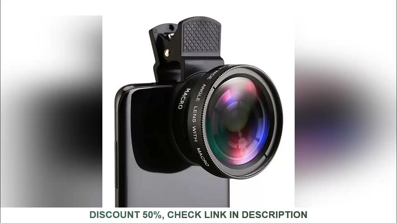 2 IN 1 Lens Universal Clip 37mm Mobile Phone Lens Professional 0.45X 49uv Super Wide-Angle ...